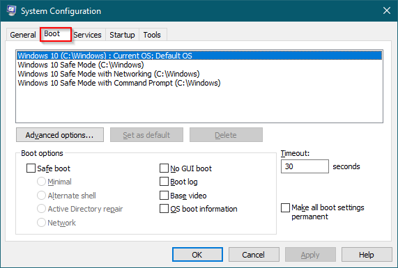 ¿Cómo agregar el modo seguro al menú de arranque en Windows 10?