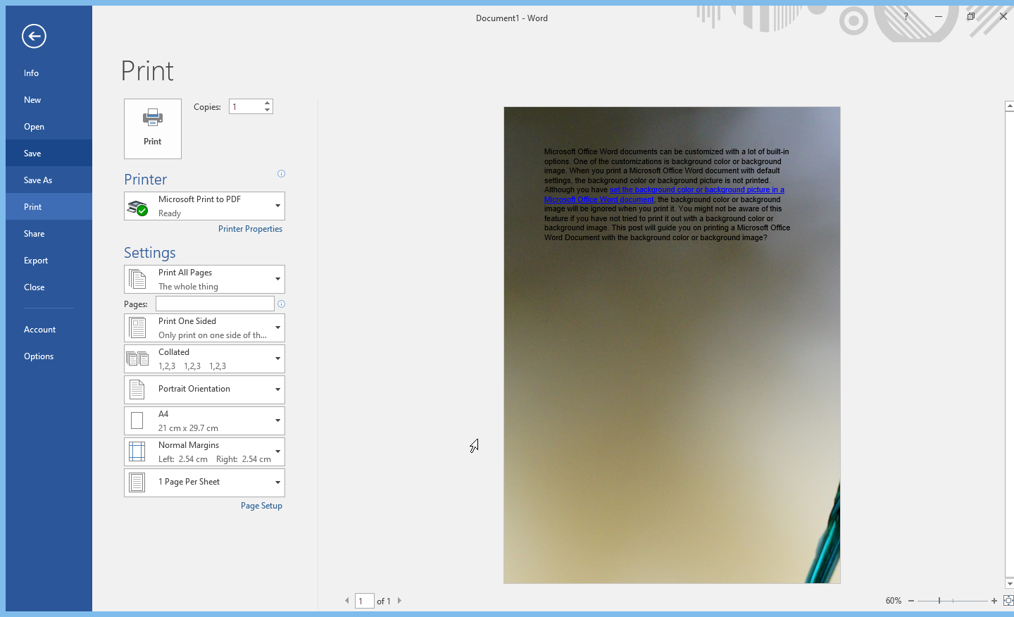 ¿Cómo imprimir un documento de Microsoft Office Word con el color de ...